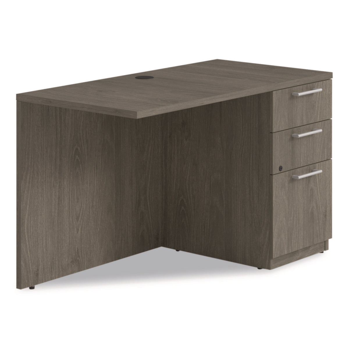Seville Desk Return with Pedestal, Right, 48" x 24" x 29", Walnut ...